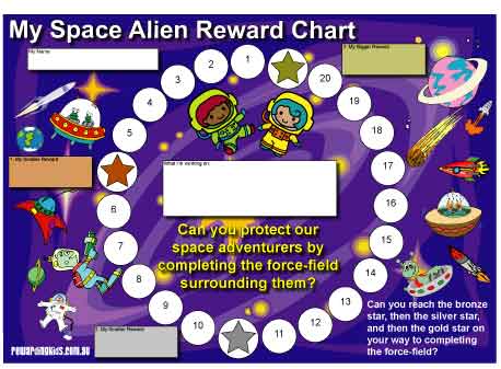 My Space Alien Reward Chart Download – Rewarding Kids